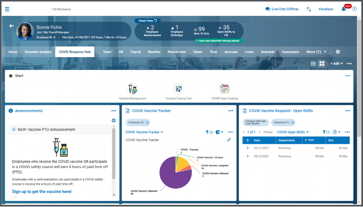 OnePoint Launches Employee Covid-19 Vaccine Tracking | OnePoint HCM